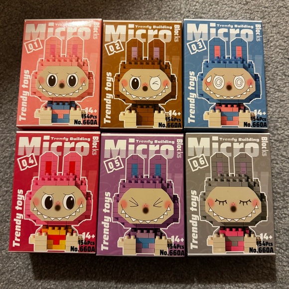 Toys | Microbuilder Blocks Set Of 6 Labubu | Poshmark